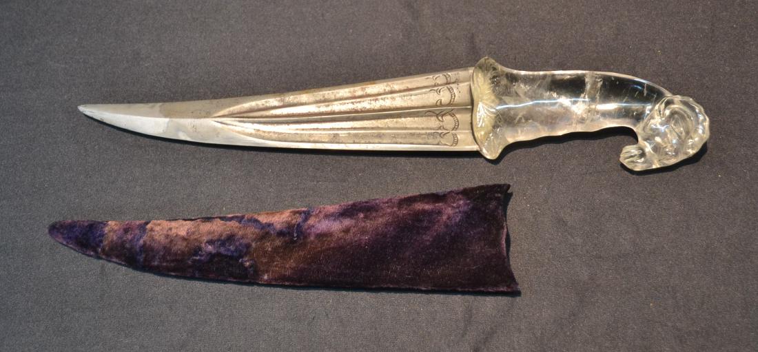 MUGHAL STYLE ROCK CRYSTAL DAGGER