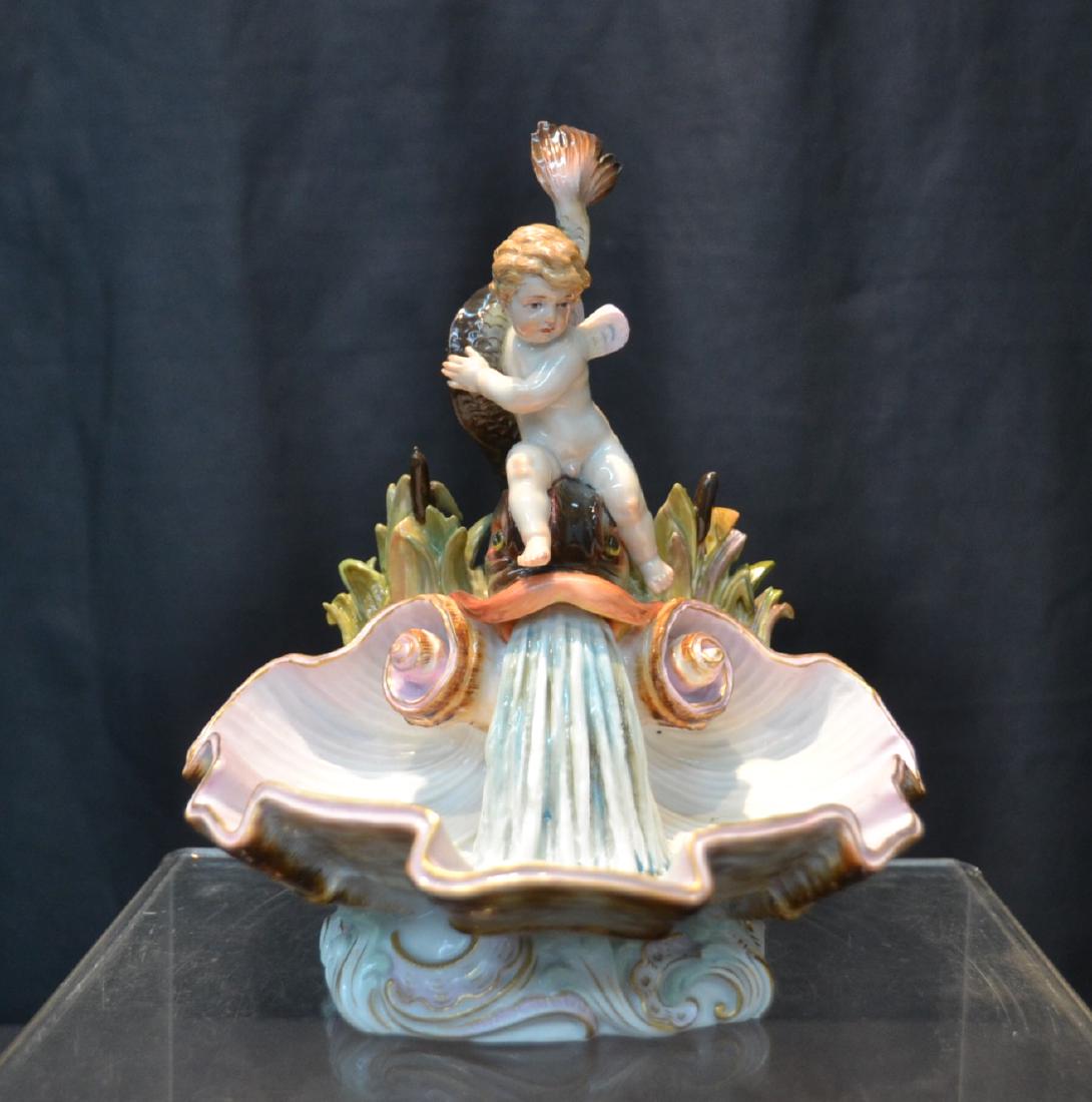 MEISSEN PORCELAIN DOLPHIN FOUNTAIN