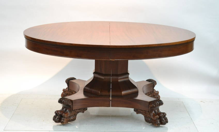 5ft Round Mahogany Claw Foot Dining Room Table