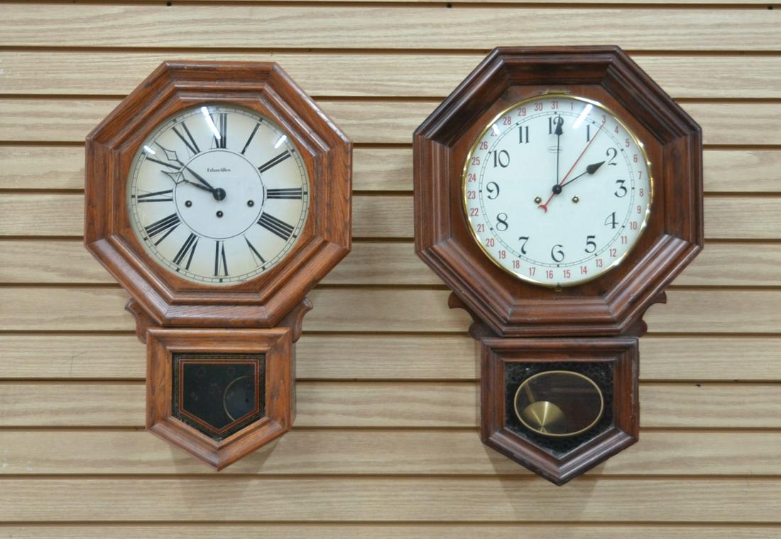 (2) Ethan Allen Wall Clocks