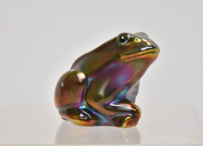 Fenton Hand Painted Iridescent Frog