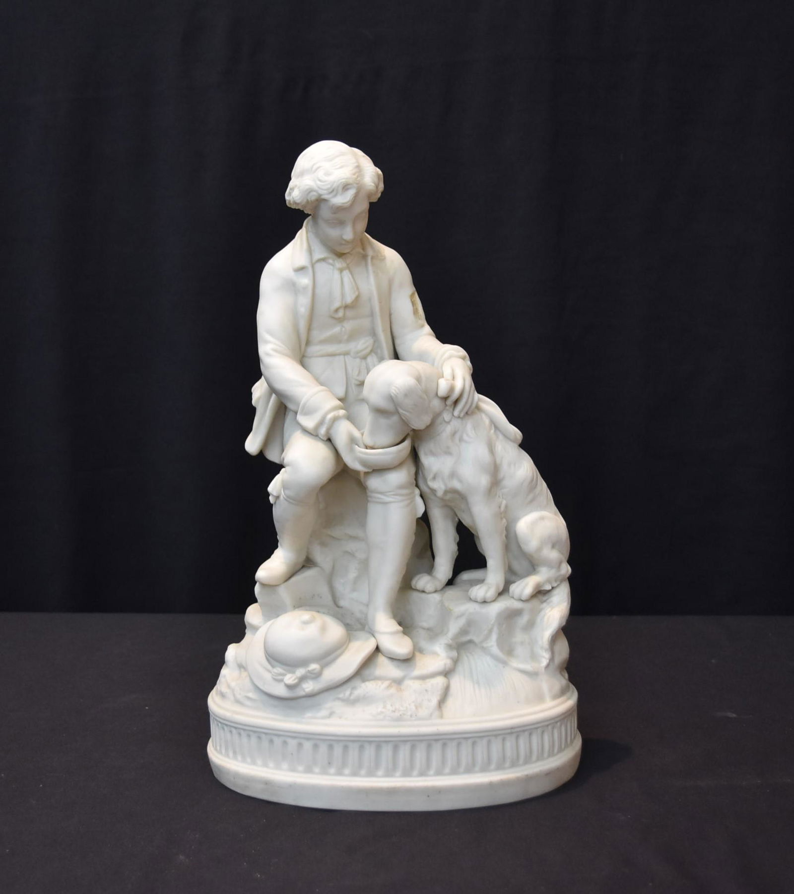 Parian Porcelain Figure With Dog
