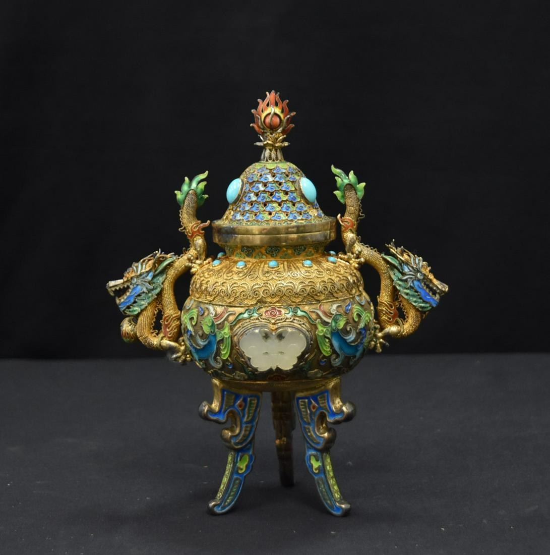 CHINESE SILVER & ENAMEL FILIGREE CENSER - Mar 30, 2021 | Echoes ...
