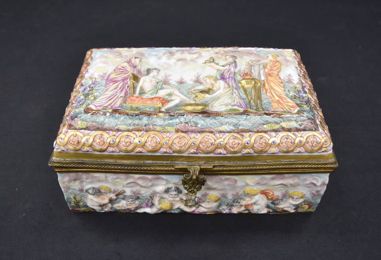 Antique Capodimonte Porcelain Box