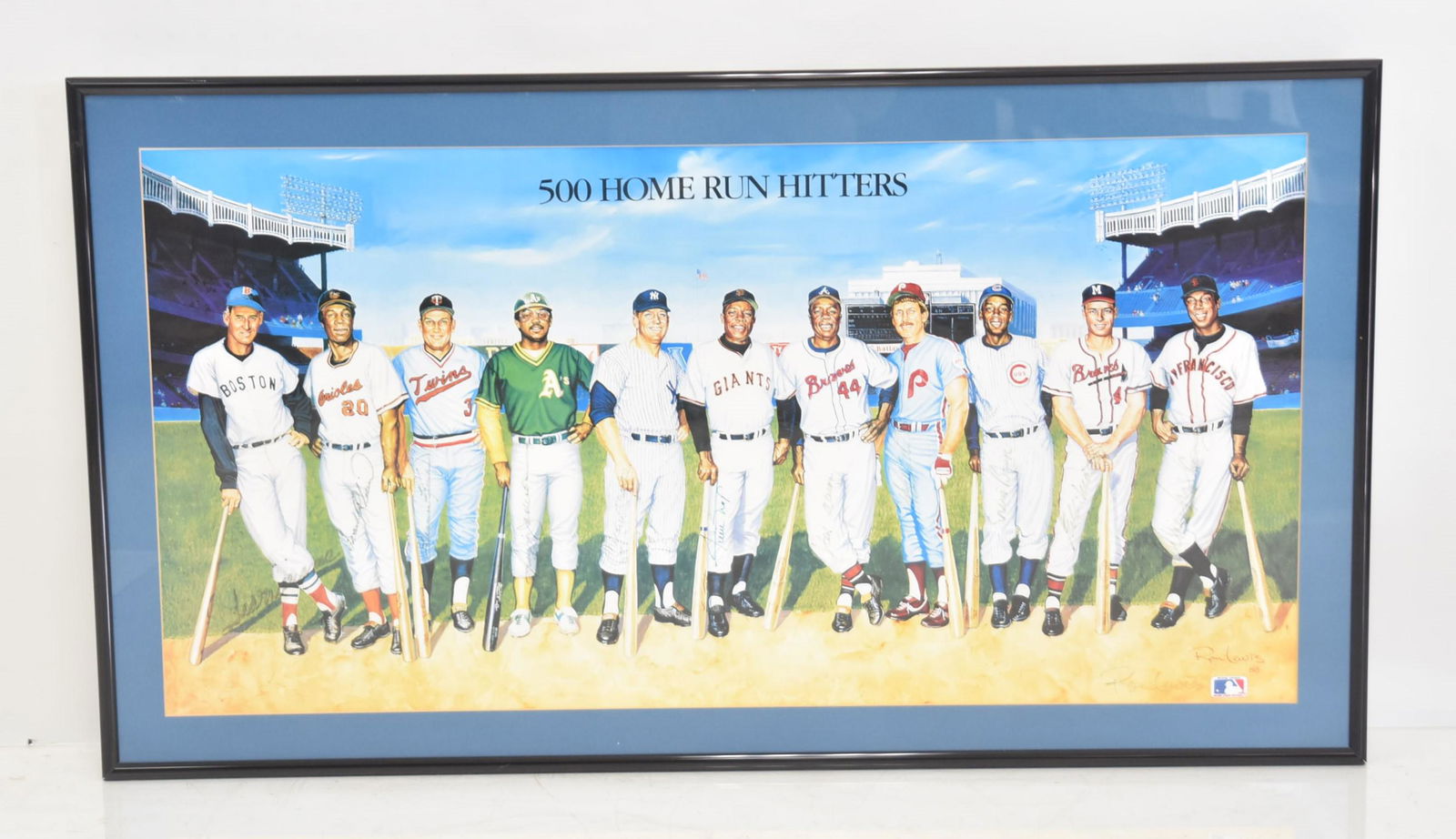 Ron Lewis Autographed 500 Home Run Club Litho