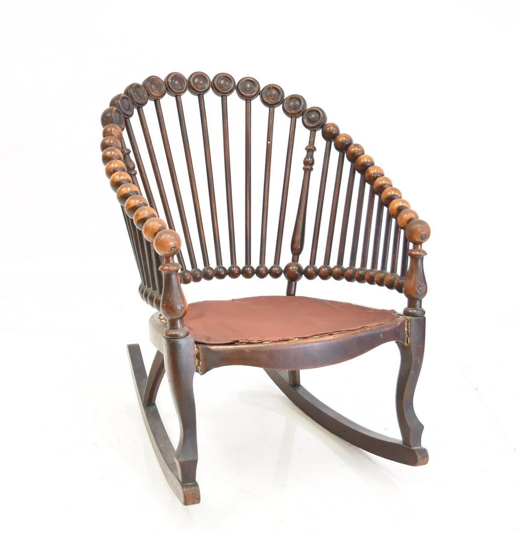 19thC GEORGE HUNZINGER LOLLIPOP ROCKING CHAIR (#0241) on Apr 26, 2022 ...