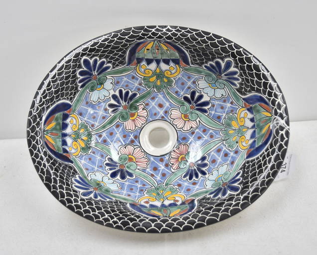 Large Hand Painted Porcelain Sink