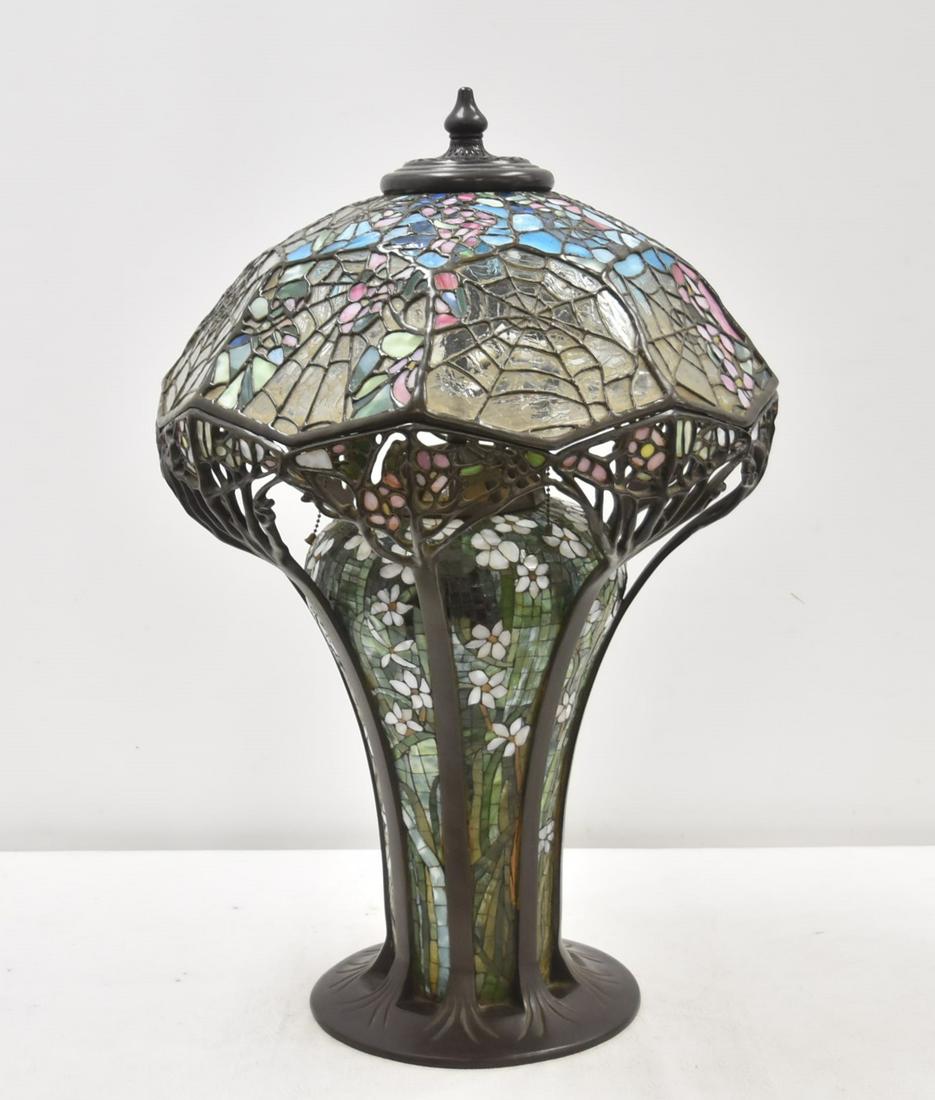 Meyda Tiffany Cobweb Leaded Glass Lamp