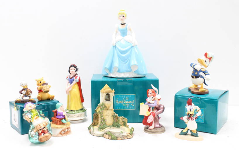 (10) Walt Disney Porcelain Figurines & Ornaments