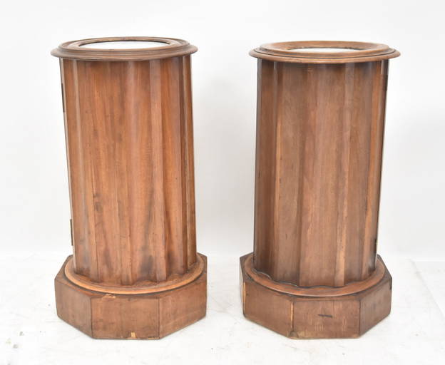 (pr) 19thc Classical Walnut Poe Tables