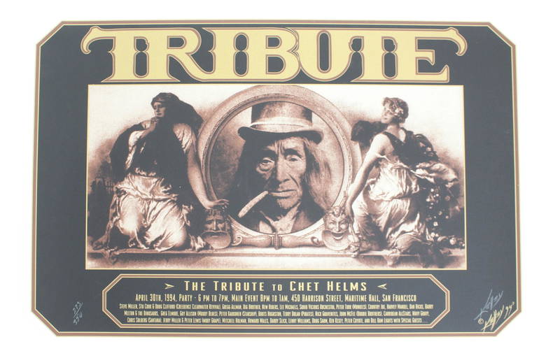 1994 Alton Kelley Tribute Chet Helms Signed Poster