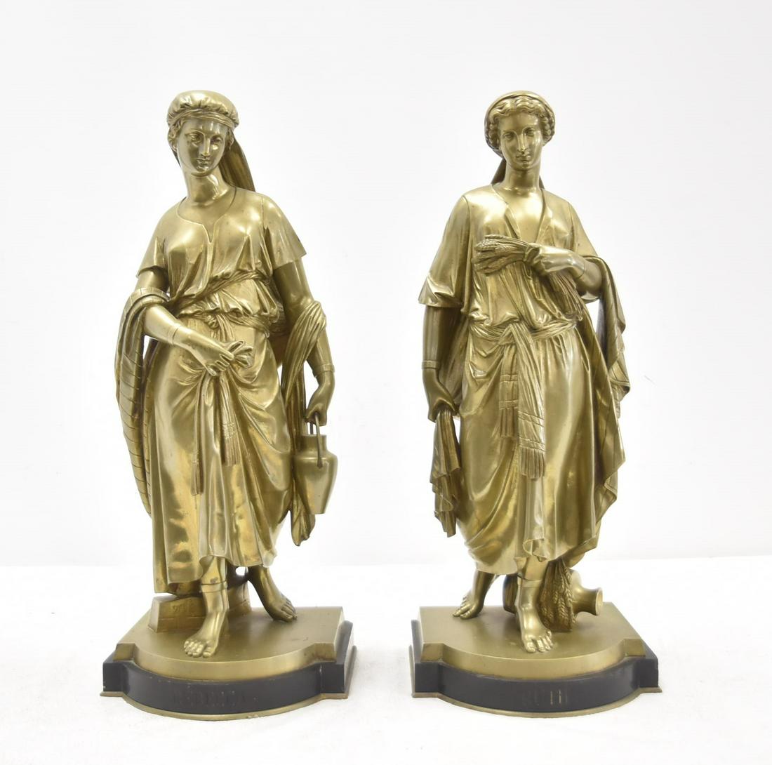 Guillaume Geefs , Bronze Ruth & Rebecca Sculptures Auction