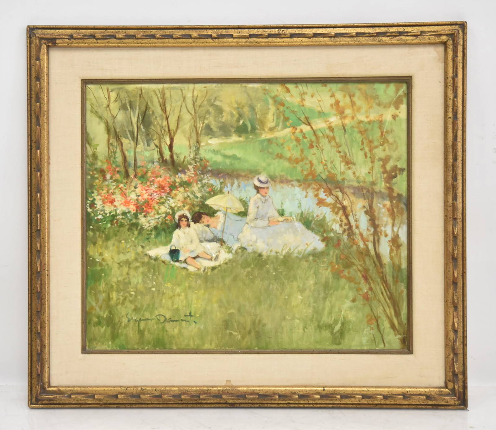 Suzanne Demarest , Oil On Canvas Park Scene Auction