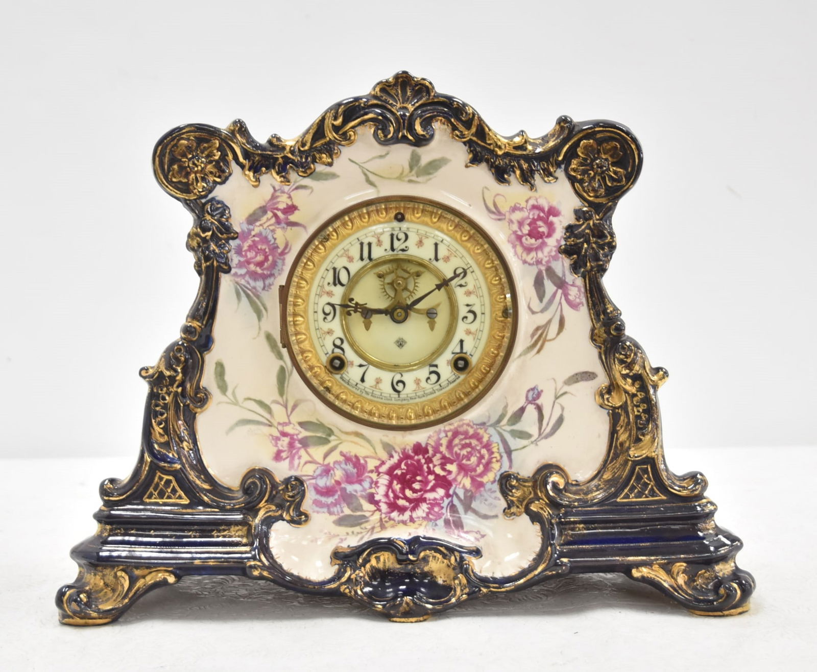 Royal Bonn "la Drome" Porcelain Mantle Clock