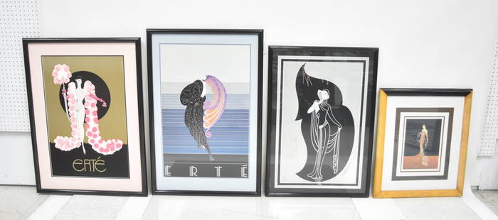 (4) Erte Art Deco Prints Auction