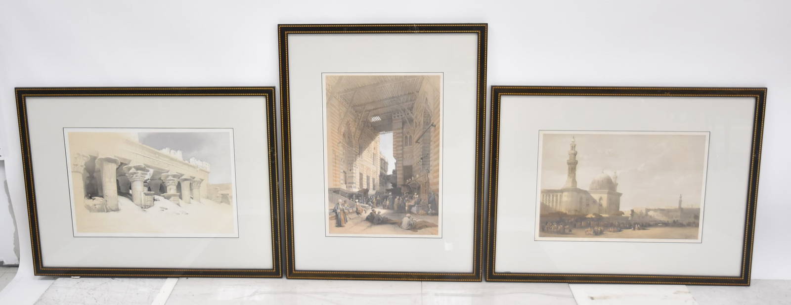 (3) Antique David Roberts Color Engravings Auction