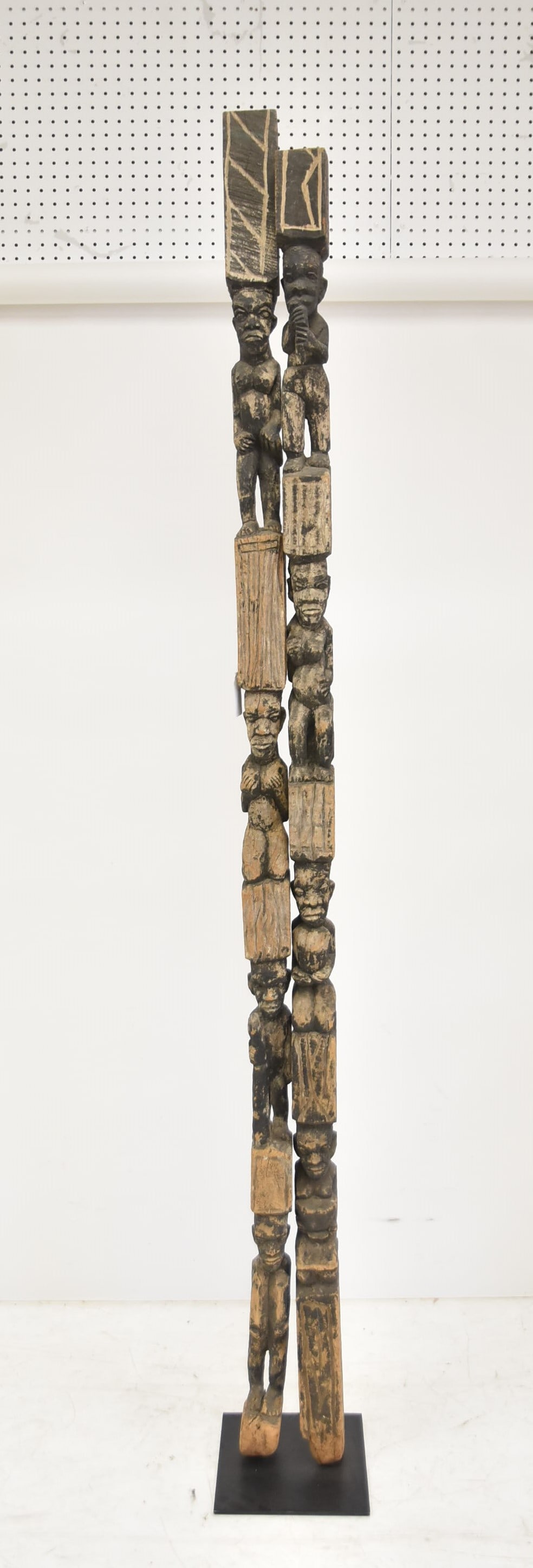 (2) Large Carved African Totem Poles Auction