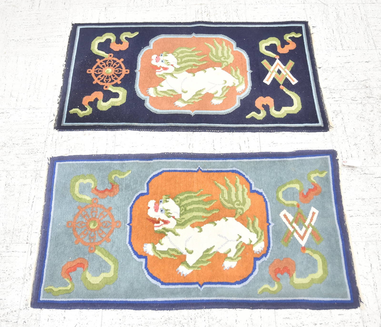 (2) Chinese Foo Dog Mats Auction