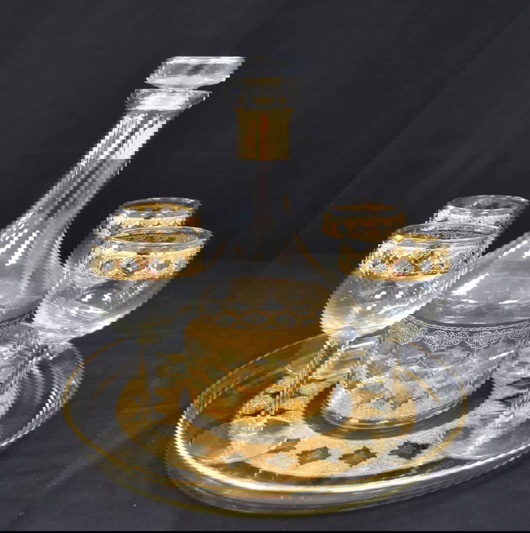 Culver Gold Decorated Decanter Set Auction