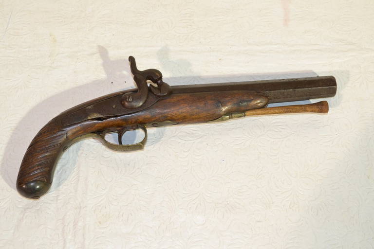 1850's Back Action Lock Pistol With Octagonal