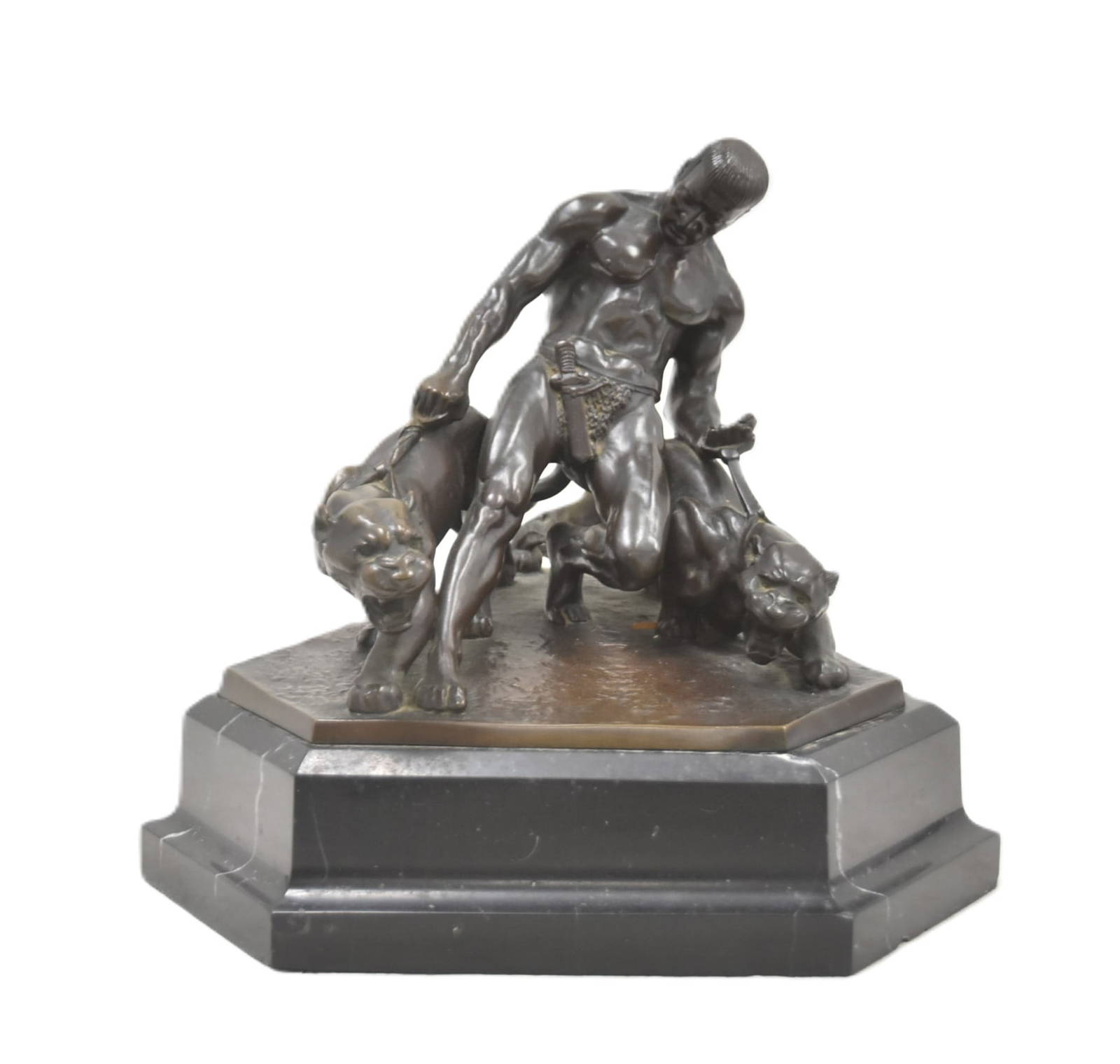 Fritz Rosenberg , Bronze Gladiator Taming Panthers Auction