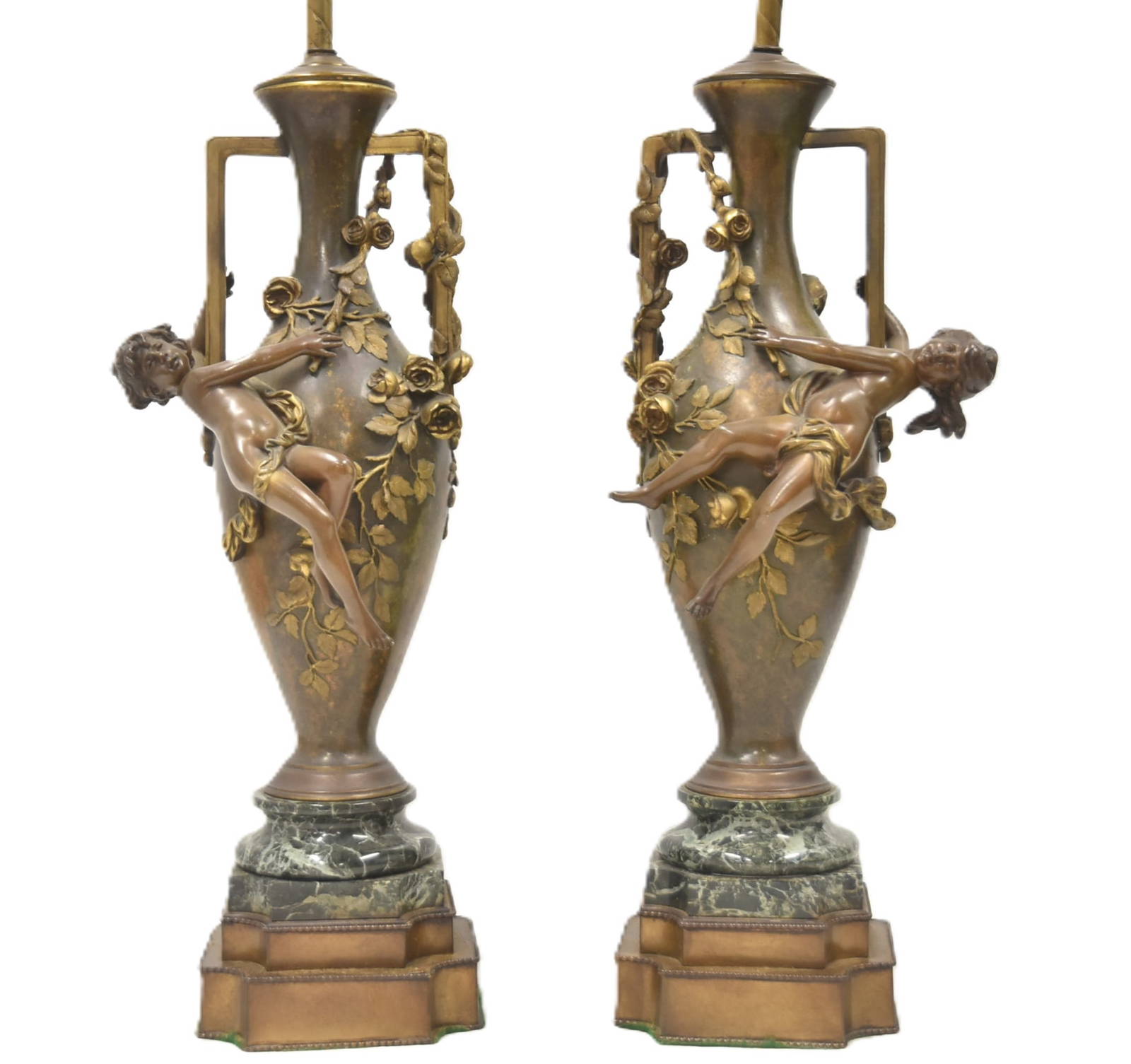 Buy Pair Auguste Moreau Bronze Urn Lamps | Echoes Antiques & Auction ...