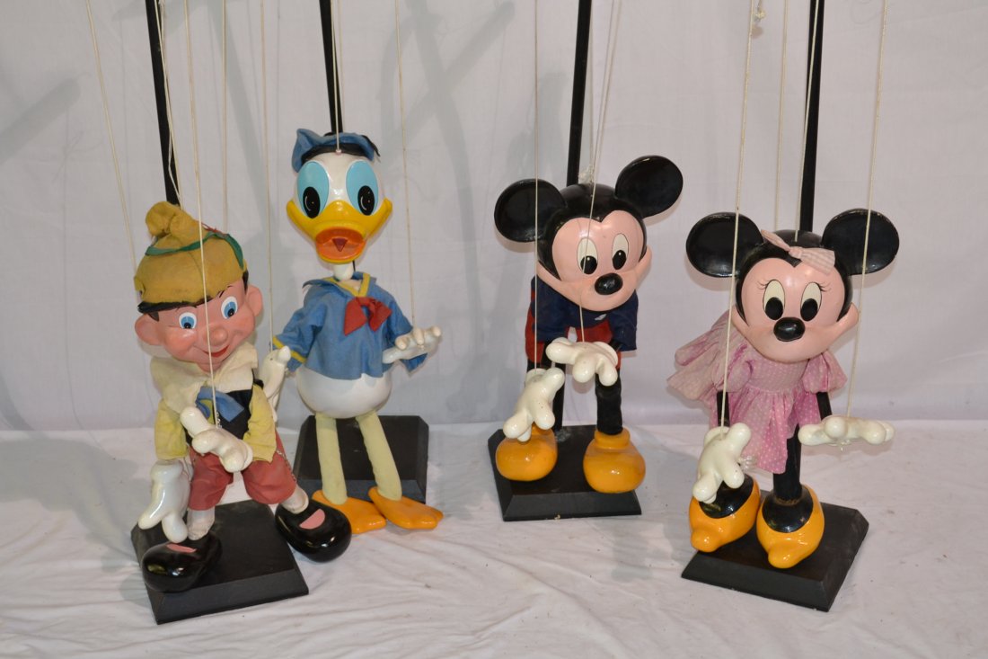 Set Of (4) Walt Disney Marionettes Mickey