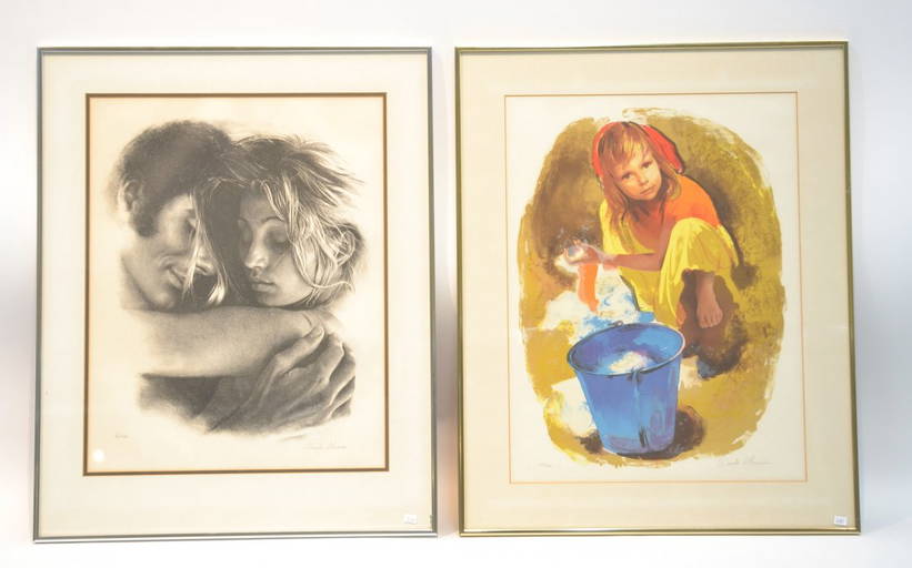 Hand Signed Sandu Lieberman Lovers Lithograph