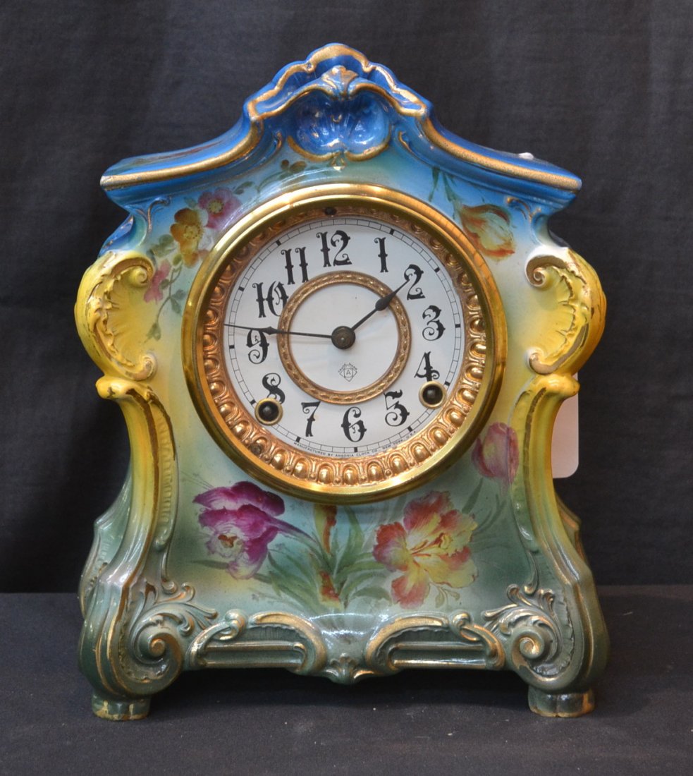 Hand Painted Royal Bonn "la Fontaine" Clock
