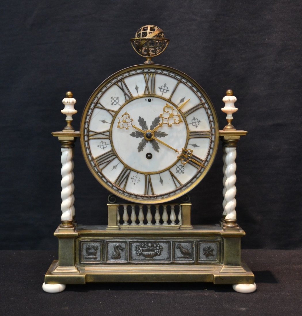 E.F CALDWELL & Co. BRONZE MANTLE CLOCK