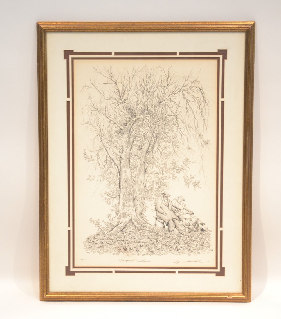 SEYMOUR ROSENTHAL LITHOGRAPH OF GRANDPARENTS