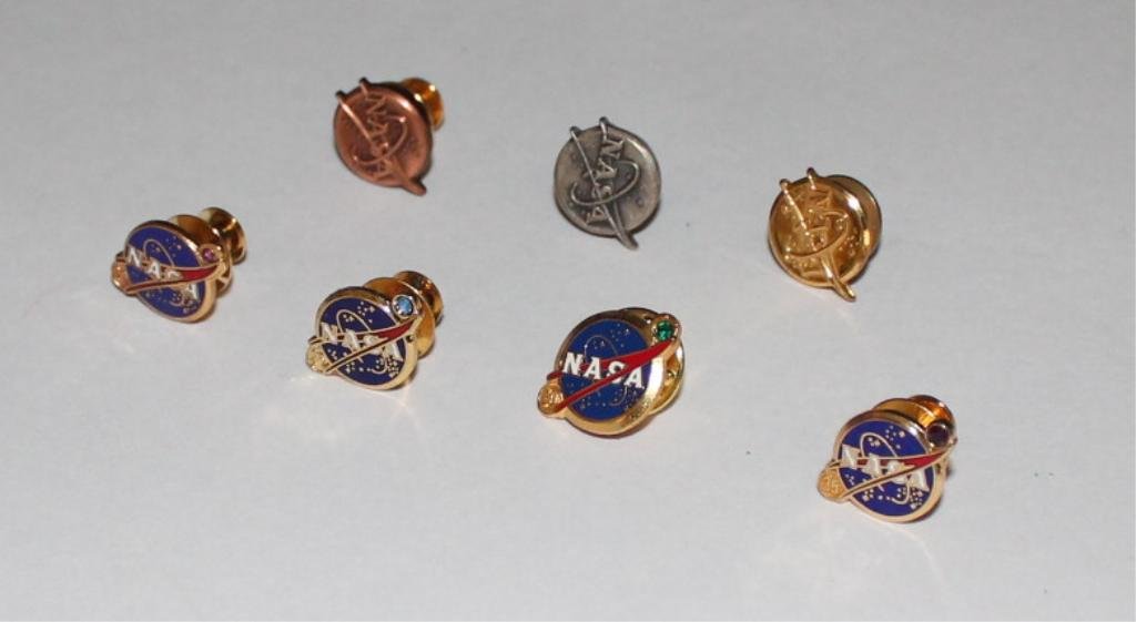 Group of 7 NASA Service Pins, 5 to 35 Years