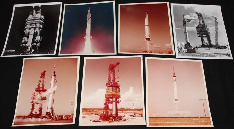 Group Of 7 Redstone Rocket Nasa Glossy Photos