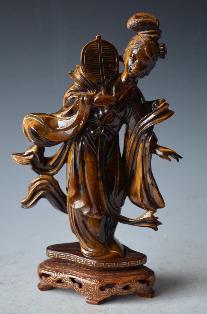 Chinese Carved Tiger Eye Figurine - Jun 02, 2013 | Holly Auctions in CA