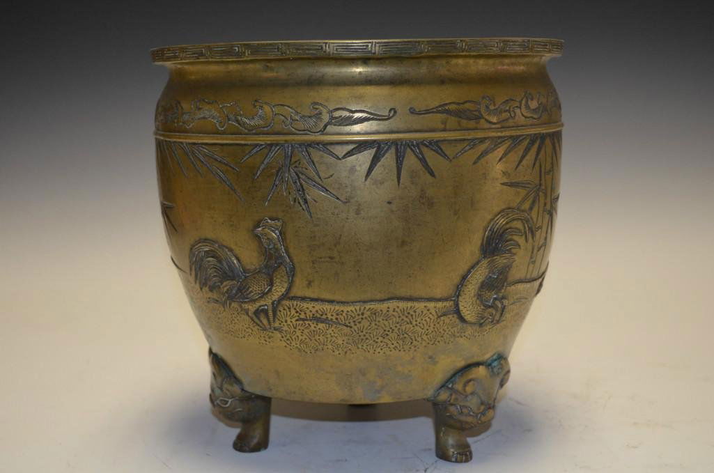 Japanese Bronze Flower Pot