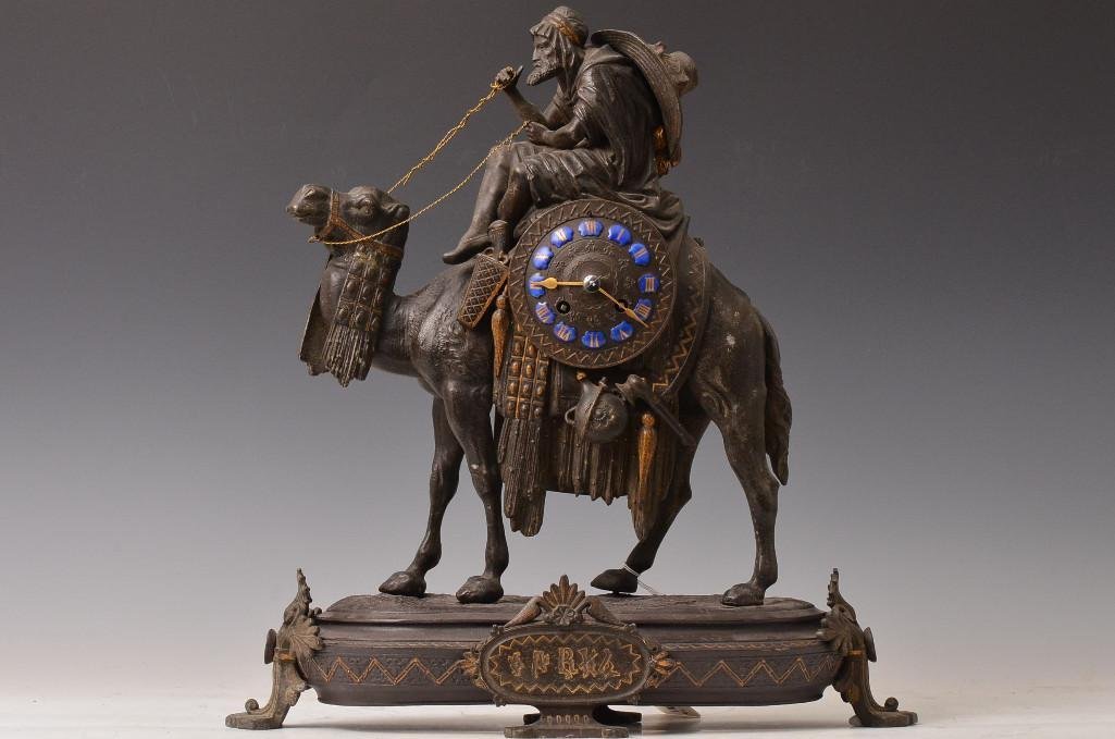 Antique "Orientalist" Camel Mantel Clock