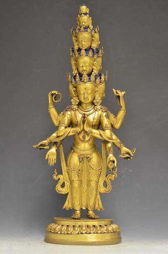 Bronze Statue Of An Eight Armed Deity