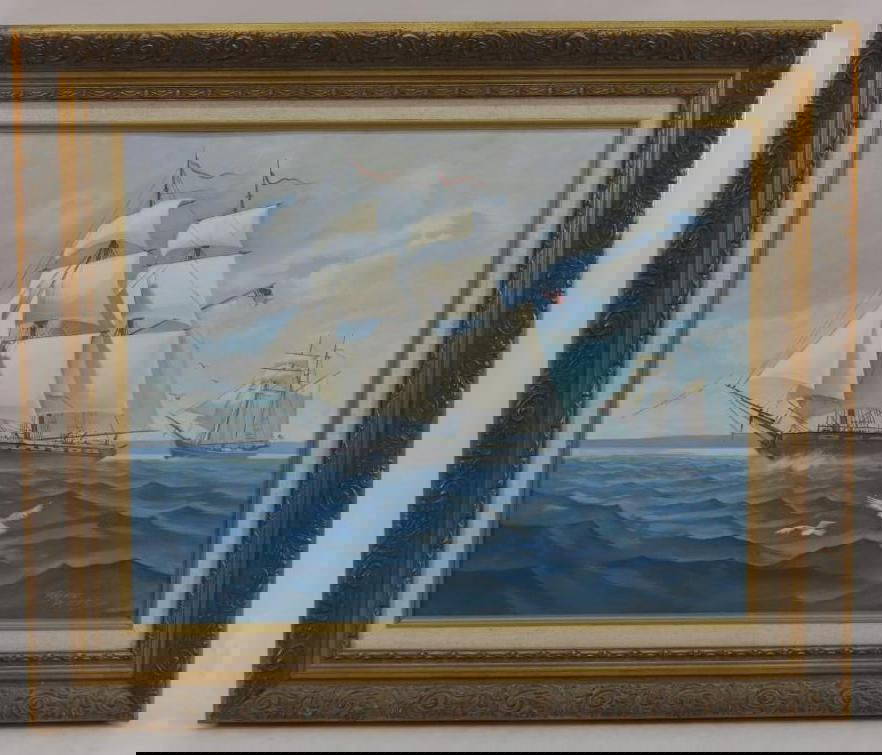 Raymond Peters Oil On Board Painting Auction