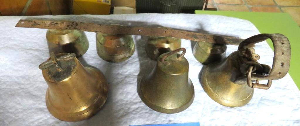 (3) Cow Bells & (1) String Of Sleigh Bells Auction