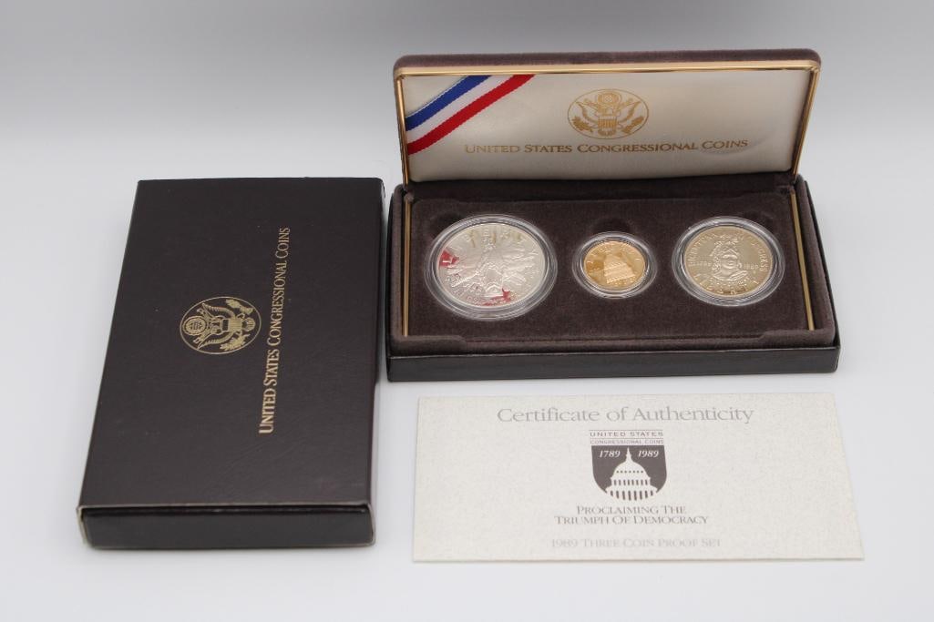 1989 U.s. Congressional Proof Coin Set Auction