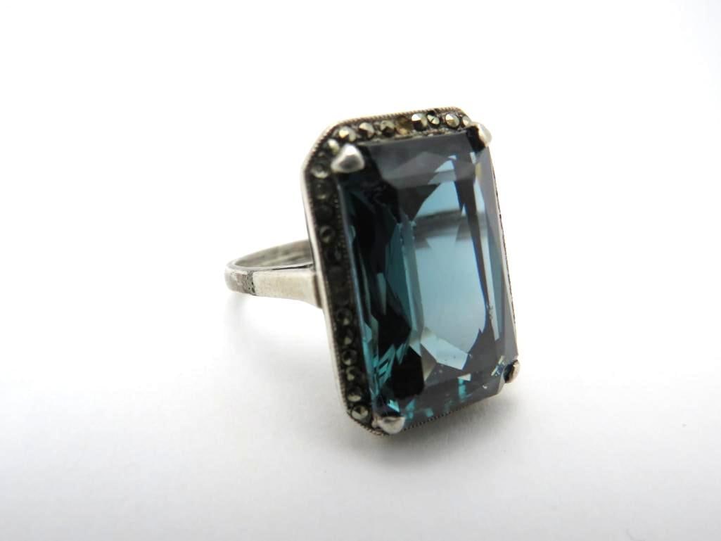 Victorian .800 Silver And Gahnospinel Spinel Ring - Jul 07, 2025 ...