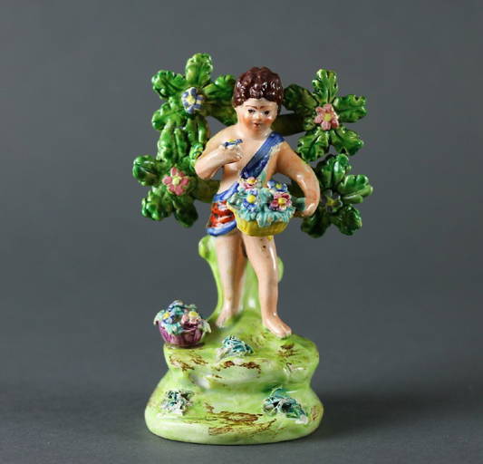 Antique Staffordshire Putti Figure Signed Walton