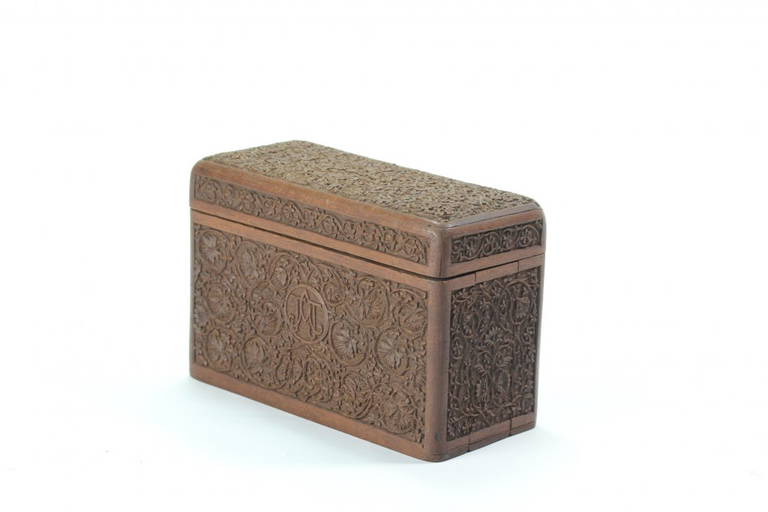 Very Fine Carved Indian Cigarette Box
