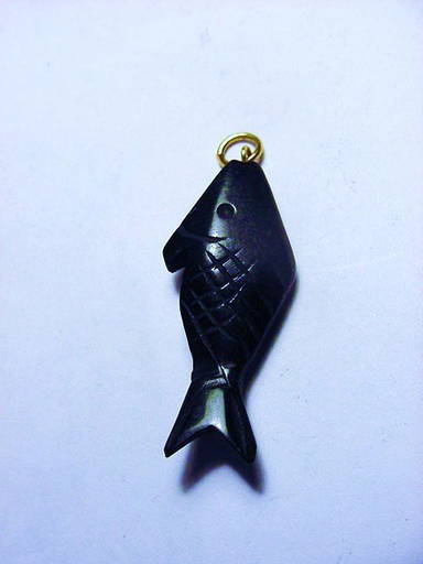 Vintage Carved Stone Fish Pendant
