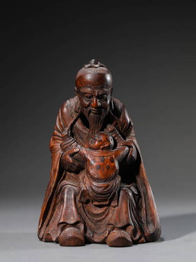 Carved Bamboo Figure Statue