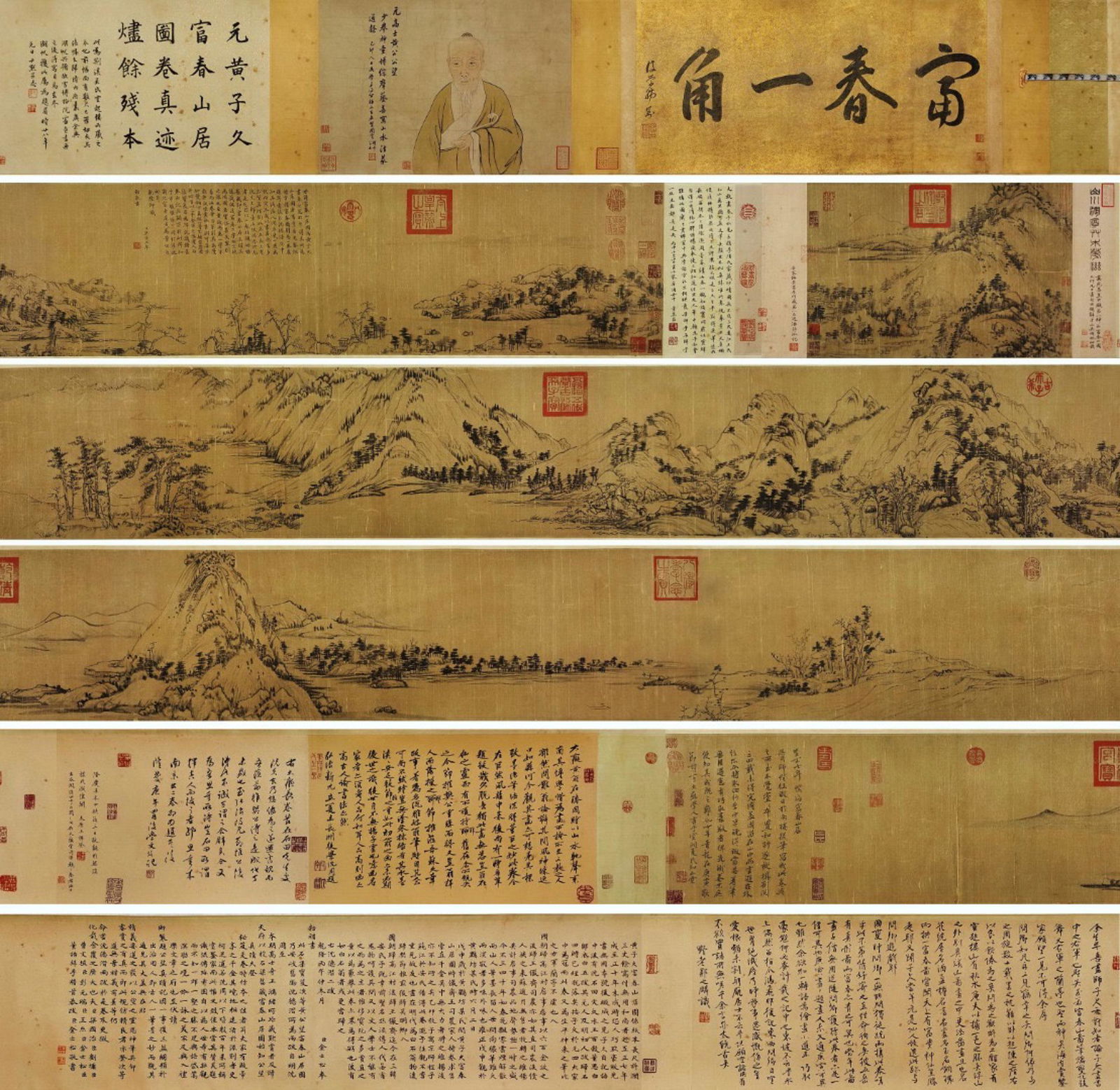 Huang Gongwang, Attributed To, Chinese Landscape Painting On Silk, Hand ...