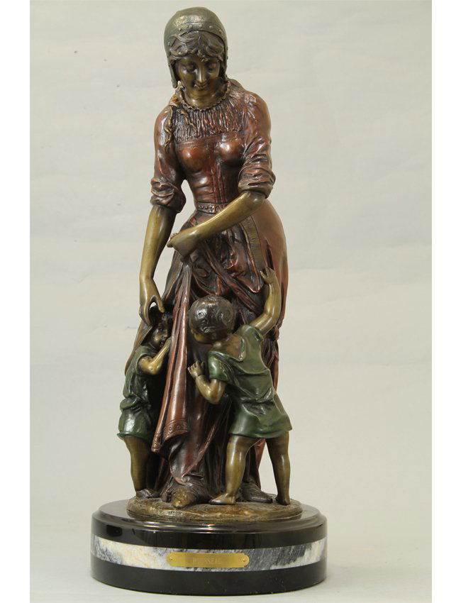 68: Rousseau, "Motherhood" Bronze Sculpture