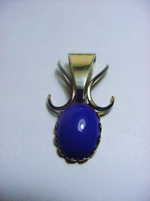 Vintage Modernist Bluestone Pendant