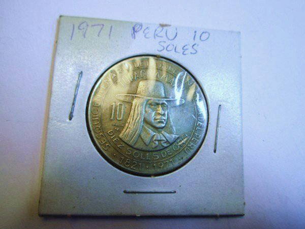 1971 Peru 10 Soles Coin