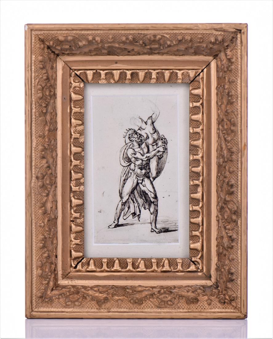 Old Master pen and ink drawing of Mythological fig